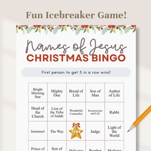 Names of Jesus Christmas Bingo Game Printable | Advent Christian ...