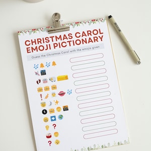 Christmas Carols Emoji Pictionary Game Printable PDF | Christian Party ...