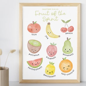 Fruit of the Spirit Wall Art Printable Poster | Christian Nursery Decor ...