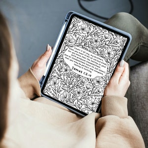 Scripture Coloring Page Christian Bible Verse Coloring Floral Faith ...