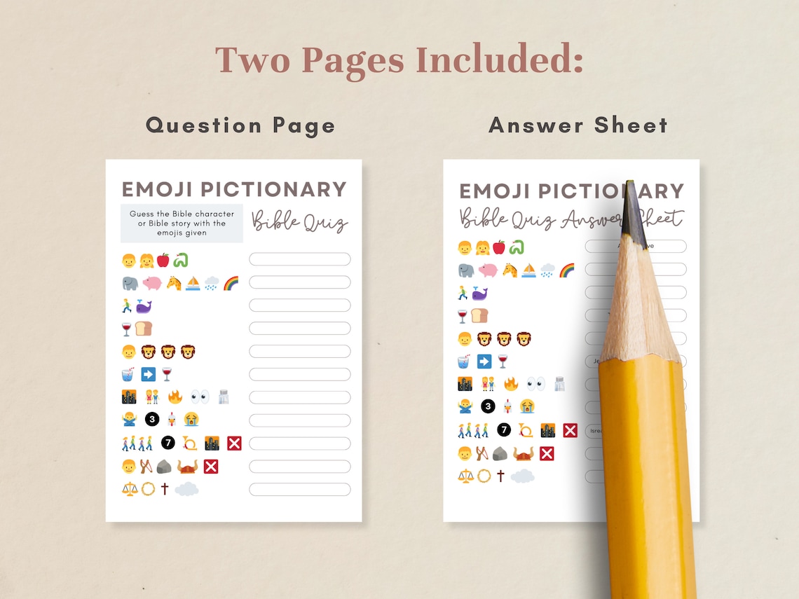 Bible Emoji Pictionary Game Printable | Christian Party Icebreaker ...