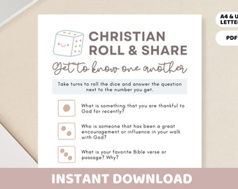 Dicebreaker Roll and Tell Game, Christian Icebreaker Activity for All ...