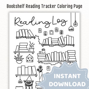 Bookshelf Reading Tracker Printable | Kids Reading Log Book Tracking ...