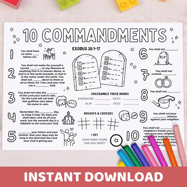 Ten Commandments Poster - Etsy