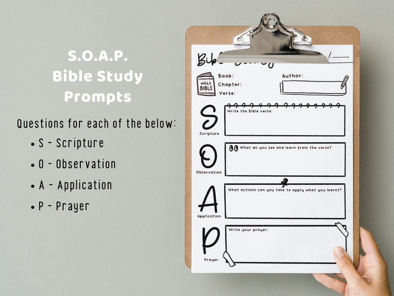 Bible Study Printable for Children Kids Elementary School Youth SOAP ...