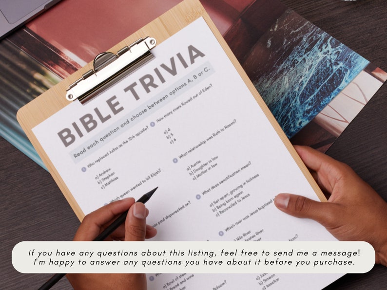 Bible Trivia Questions Game Printable | Old & New Testament Christian ...