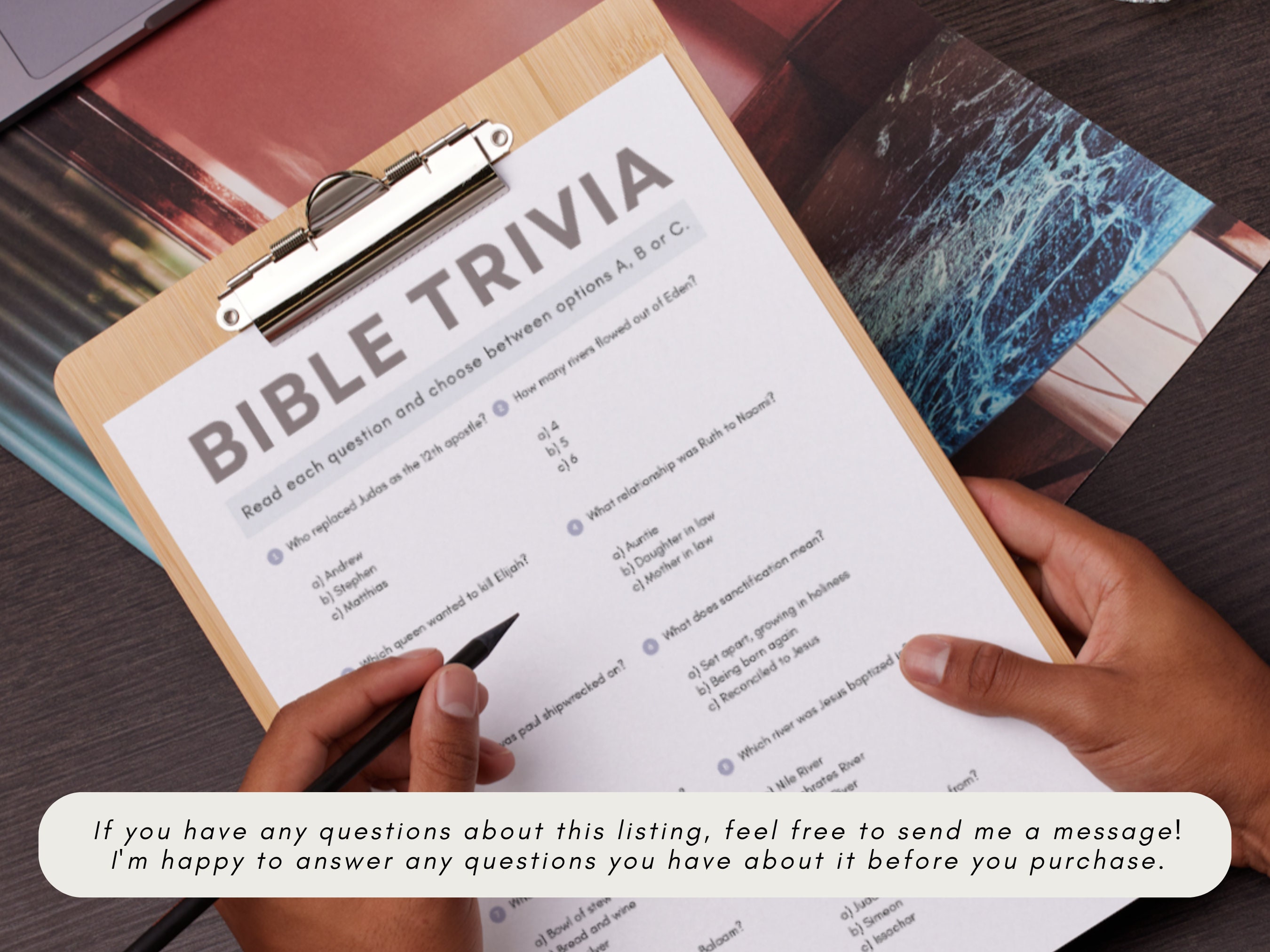 Bible Trivia Questions Game Printable | Old & New Testament Christian ...