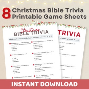 8 Christian Christmas Bible Trivia Games Printable | Church Family ...