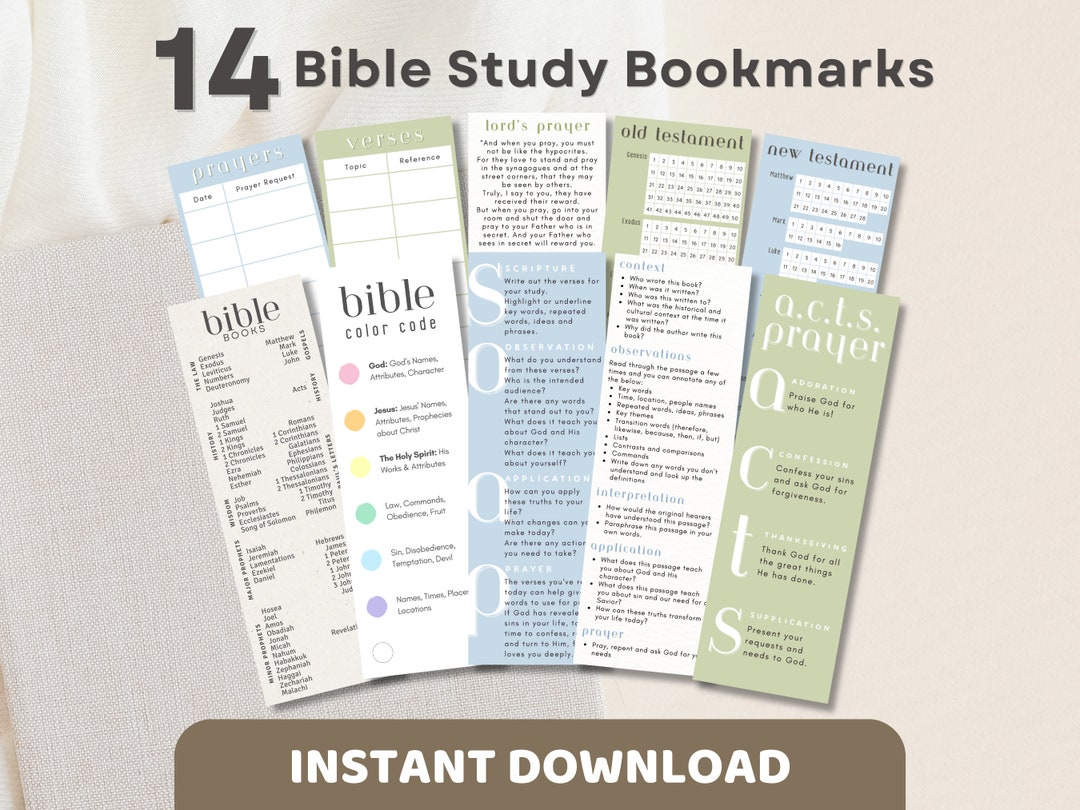 14 Bible Study Bookmarks Printable | Books of the Bible, Reading ...