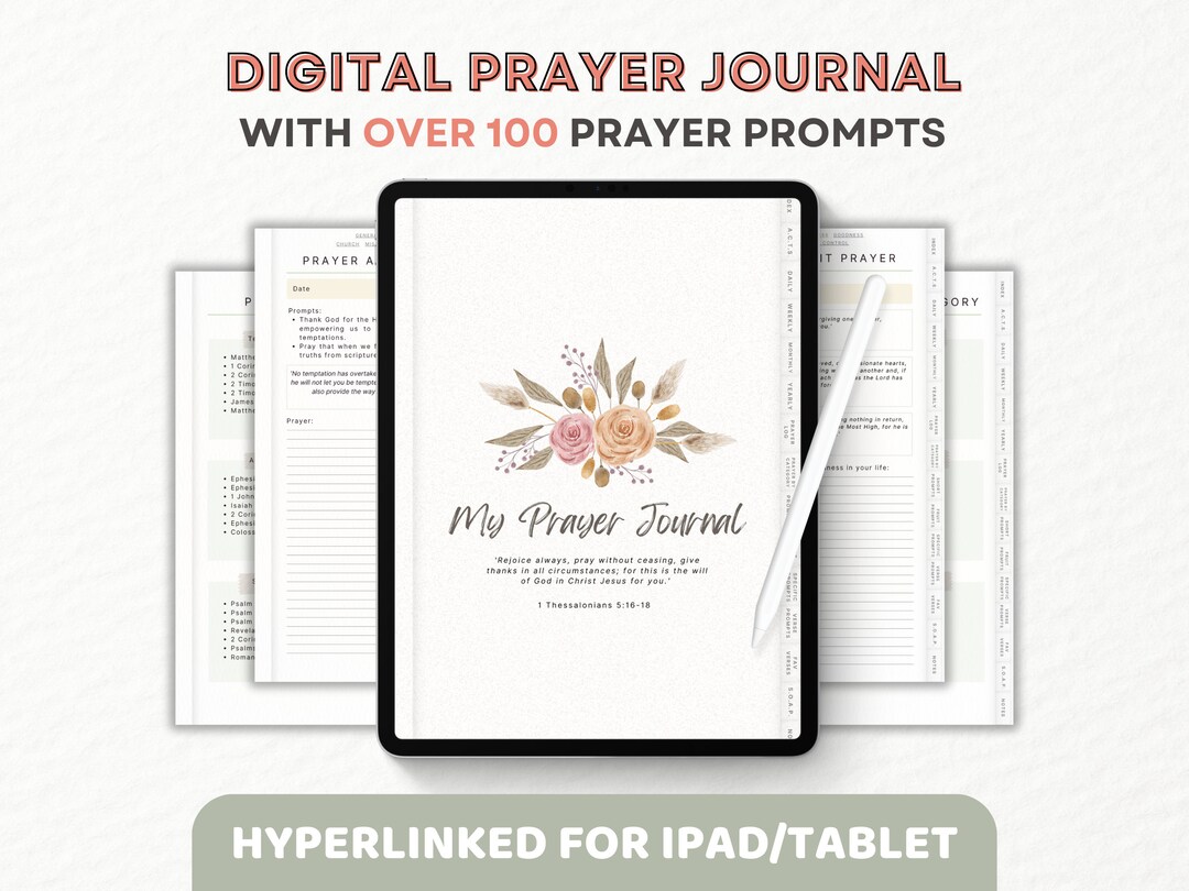 Prayer Journal Digital, Gratitude Journal, Daily Prayer Journal, Faith ...
