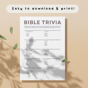 Bible Trivia Questions Game Printable | Old & New Testament Christian ...