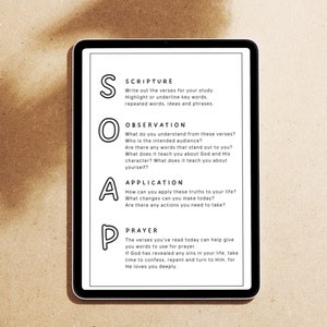 S.O.A.P Bible Study Printable, Christian Digital Templates, SOAP Bible ...