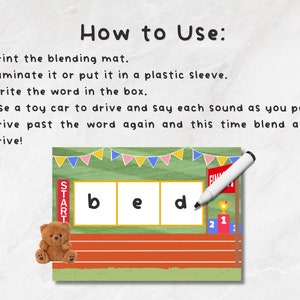 CVC Phonics Blending Mat Printable | Segment & Blend Words, Phonics ...