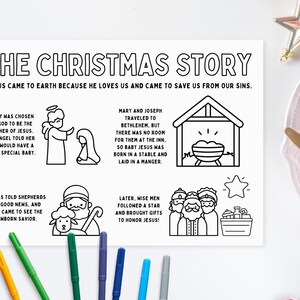 Christian Christmas Story Coloring Page Printable | Kids Nativity ...