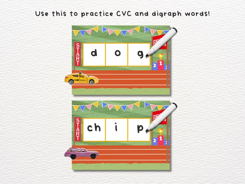 CVC Phonics Blending Mat Printable | Segment & Blend Words, Phonics ...