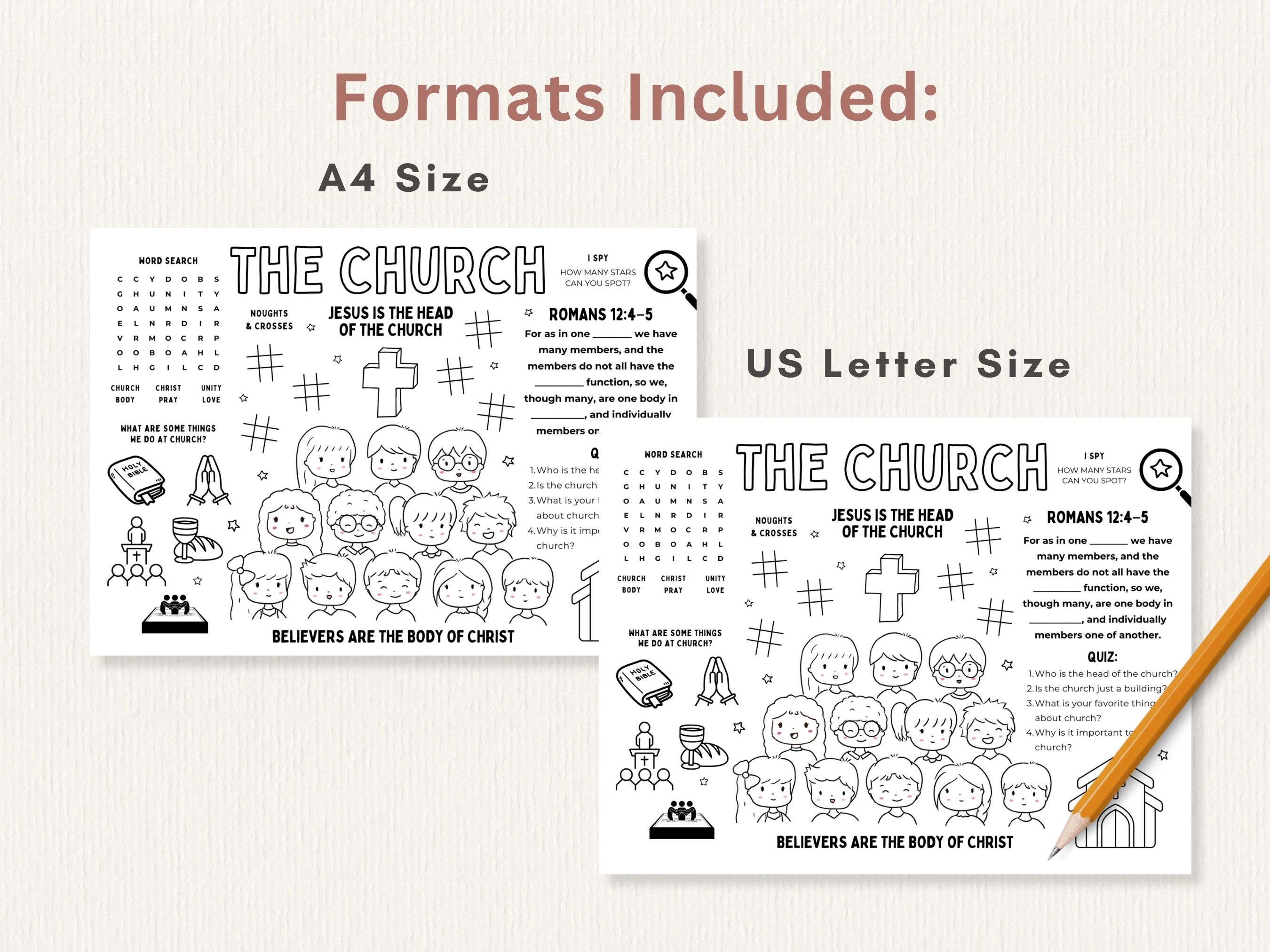 Kids Bible Activity Placemat Bundle Printables | Children Bible ...