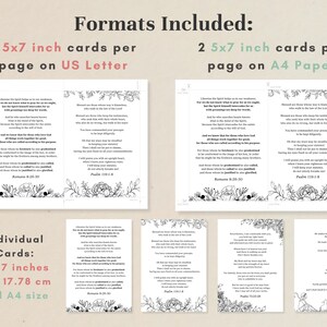 20 ESV Bible Verse Cards Printable | Floral Line Art Scripture Memory ...