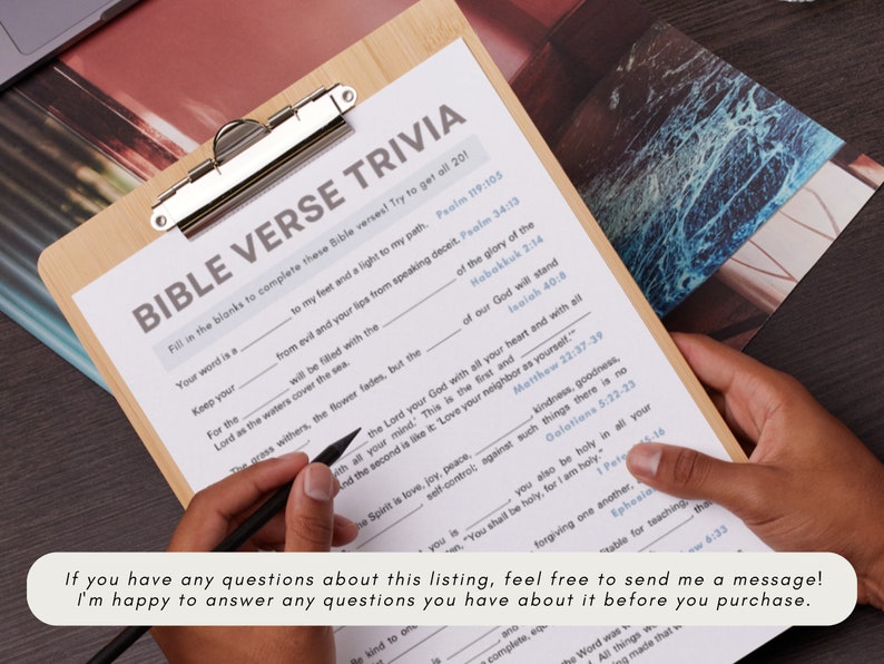 Bible Verse Fill in the Blanks Game Printable | Old & New Testament ...