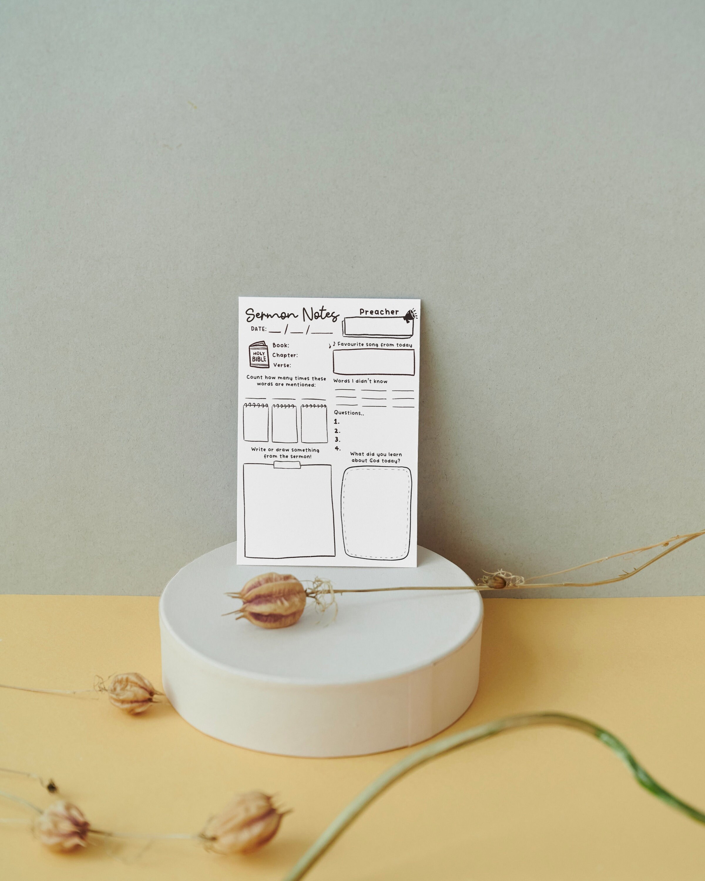 Sermon Notes Printable for Children Kids Elementary School Youth Teens ...