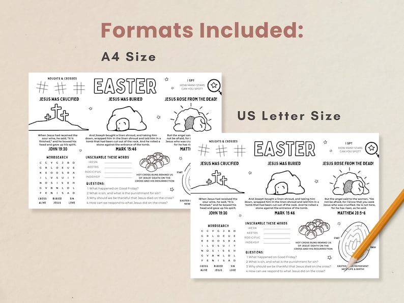 Easter Kids Activity Placemat – Christian Printable | Bible Coloring ...