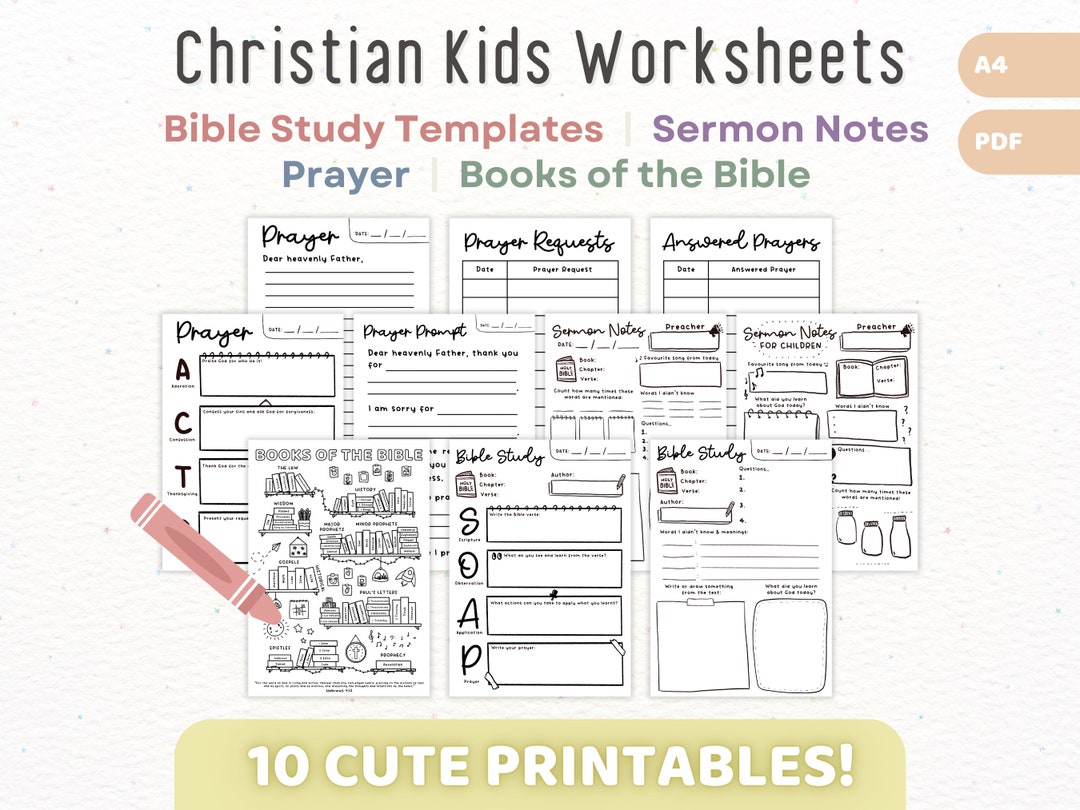 Christian Kids Printable Worksheets | Children SOAP Bible Study ...