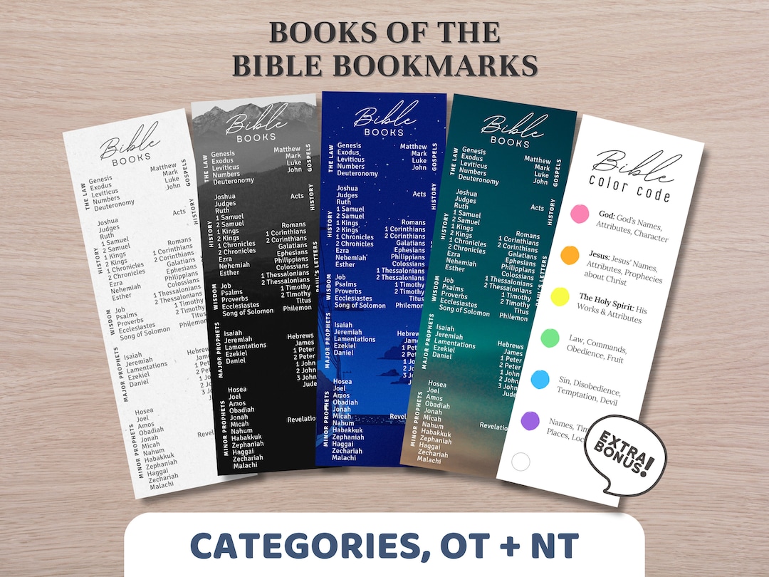 Books of the Bible Bookmarks Printable Bible Study - Etsy