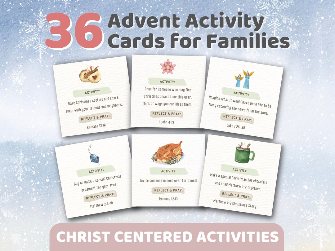 Advent Activity Cards Printable, Christian Children Advent Cards ...