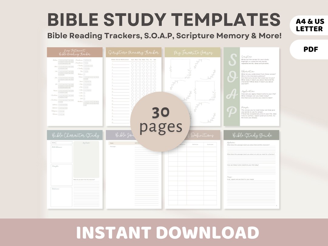 Bible Study Template Printables | SOAP Method, Bible Journaling ...