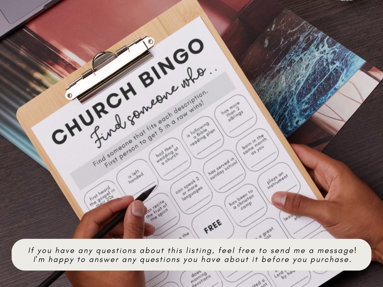 Church Bingo Game Printable Find Someone Who Game Christian Icebreaker ...
