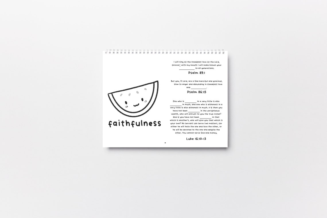 Fruit of the Spirit Activity Fill in the Blanks Coloring for Sunday ...