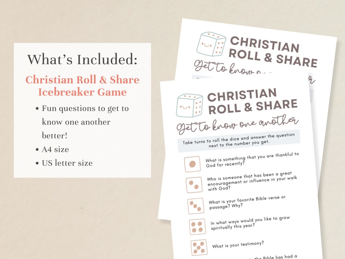 Christian Roll & Share Game Printable | Church Bible Roll and Tell ...