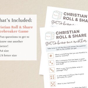 Christian Roll & Share Game Printable | Church Bible Roll and Tell ...