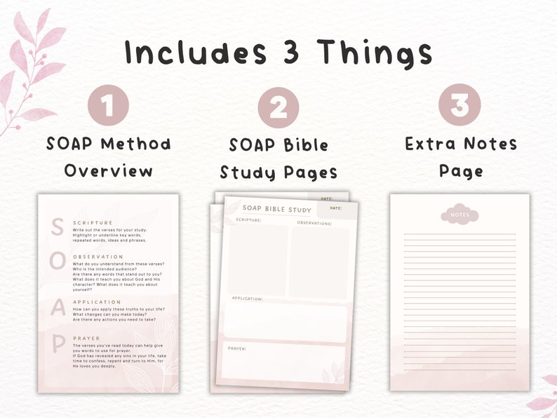 SOAP Bible Study Template | Womens Bible Study Christian Printable ...
