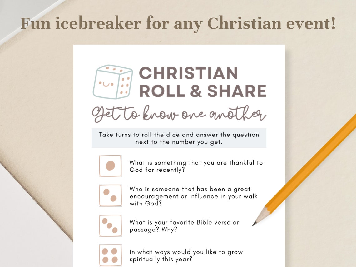 Christian Roll & Share Game Printable Church Bible Roll and Tell ...