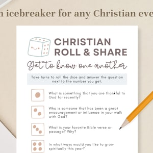 Christian Roll & Share Game Printable | Church Bible Roll and Tell ...
