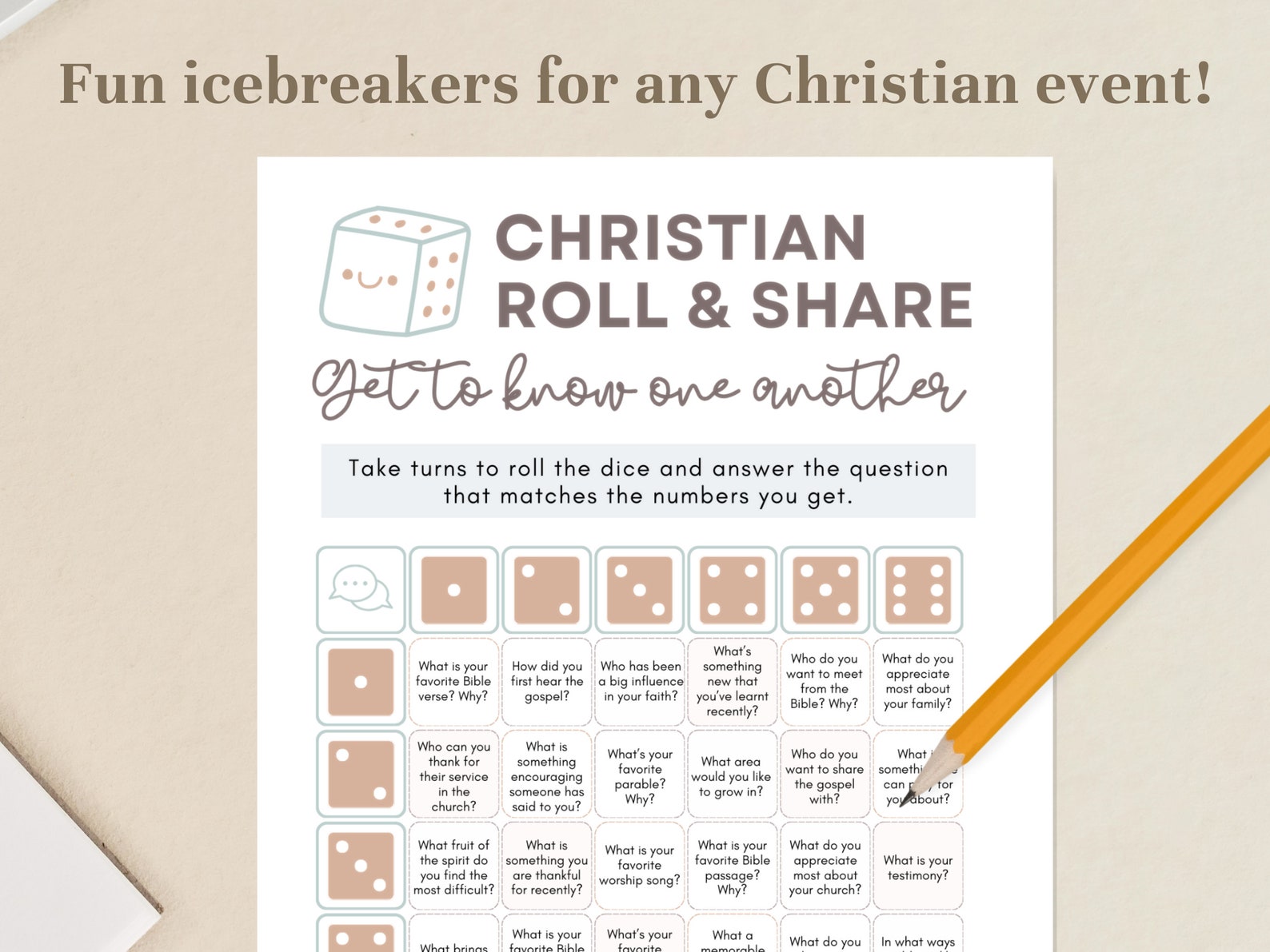 Christian Icebreaker Games Printable | Church Activities for Parties ...