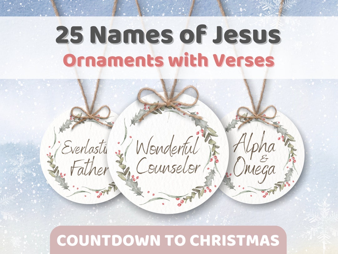 Advent Ornaments With Names of Jesus & Bible Verses Printable NIV ...