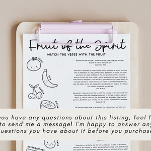 Fruit of the Spirit Activity Bundle for Children Sunday School ...