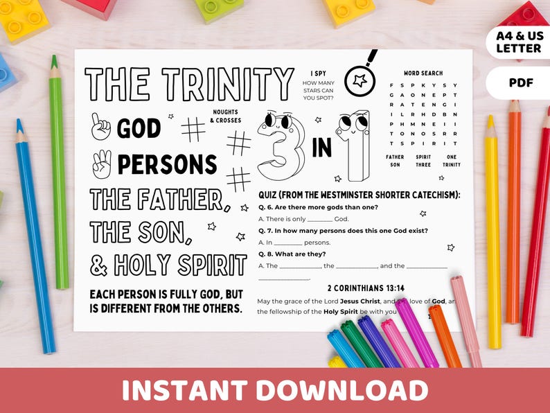 Trinity Activity Sheet Printable | God the Father, Son, Holy Spirit ...