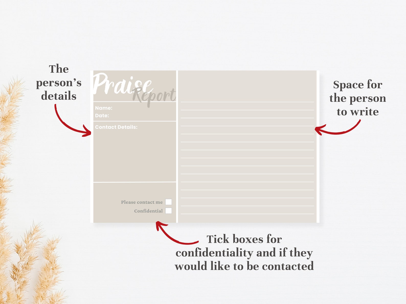 Prayer Request & Praise Report Card Printable Pdfs | Church Handouts ...