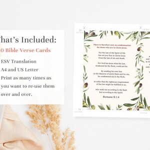 10 ESV Bible Verse Cards Printable | Olive Watercolor Scripture Memory ...