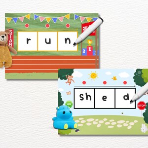 CVC Words Car Toy Blending Mat Printable | Fun Phonics Reading, Word ...
