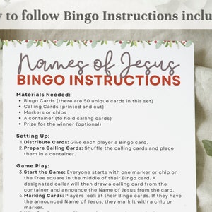 Names of Jesus Christmas Bingo Game Printable | Advent Christian ...