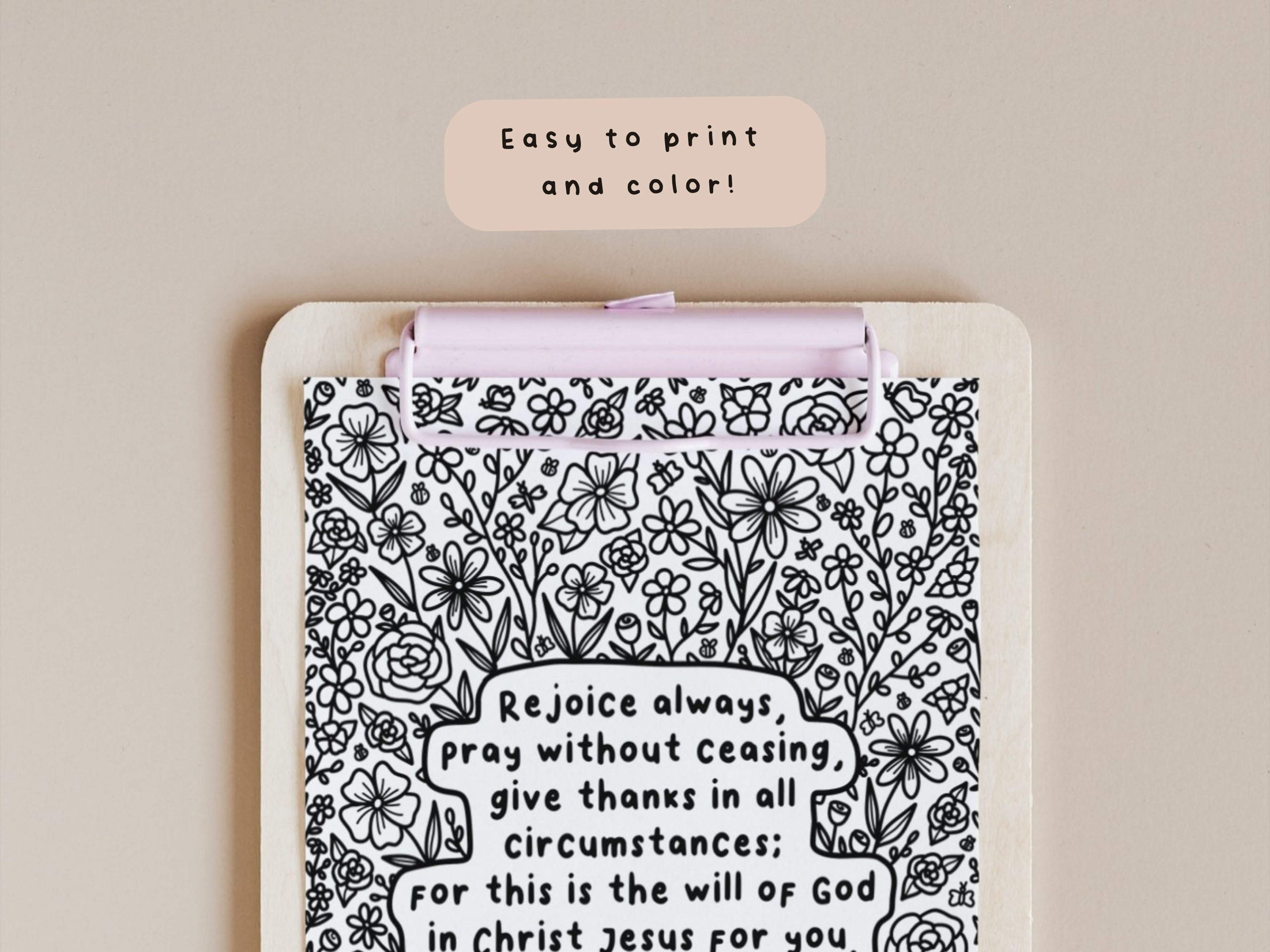 Christian Coloring Page Printable Bible Verse Coloring, Floral Faith ...