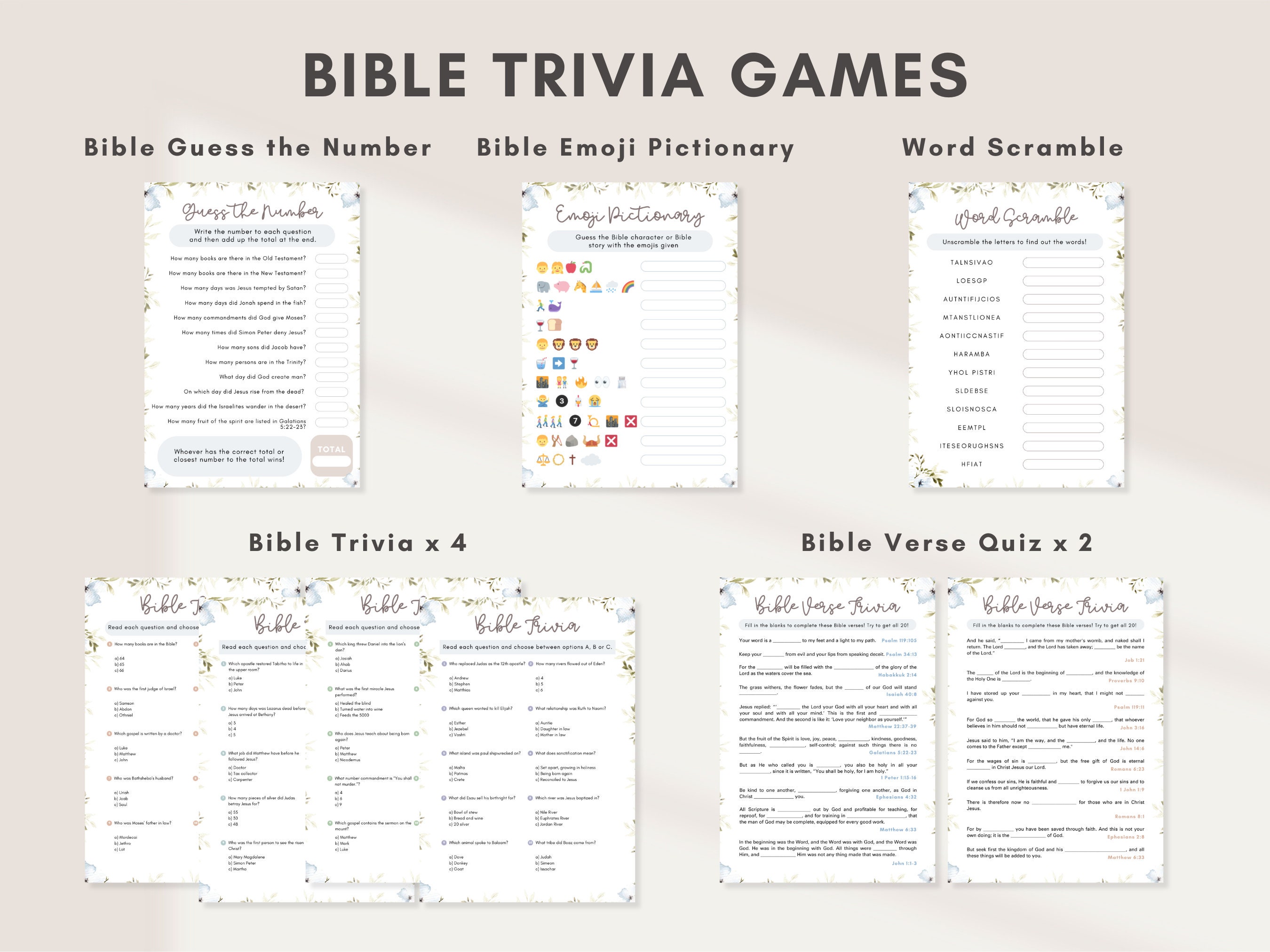 Womens Ministry Icebreaker Games Bundle Printable | Church Ladies Bible ...
