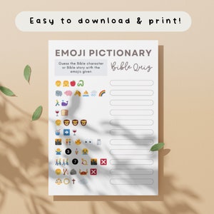 Bible Emoji Pictionary Game Printable | Christian Party Icebreaker ...