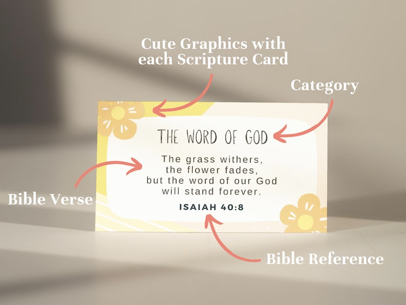 52 Children Scripture Cards Printable ESV | Kids Bible Verse Memory ...