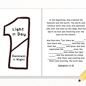 Days of Creation Activity With Bible Verses | Fill in the Blanks ...