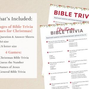 8 Christian Christmas Bible Trivia Games Printable | Church Family ...