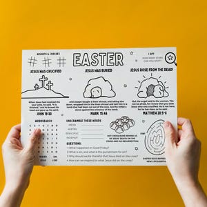 Easter Kids Activity Placemat – Christian Printable | Bible Coloring ...